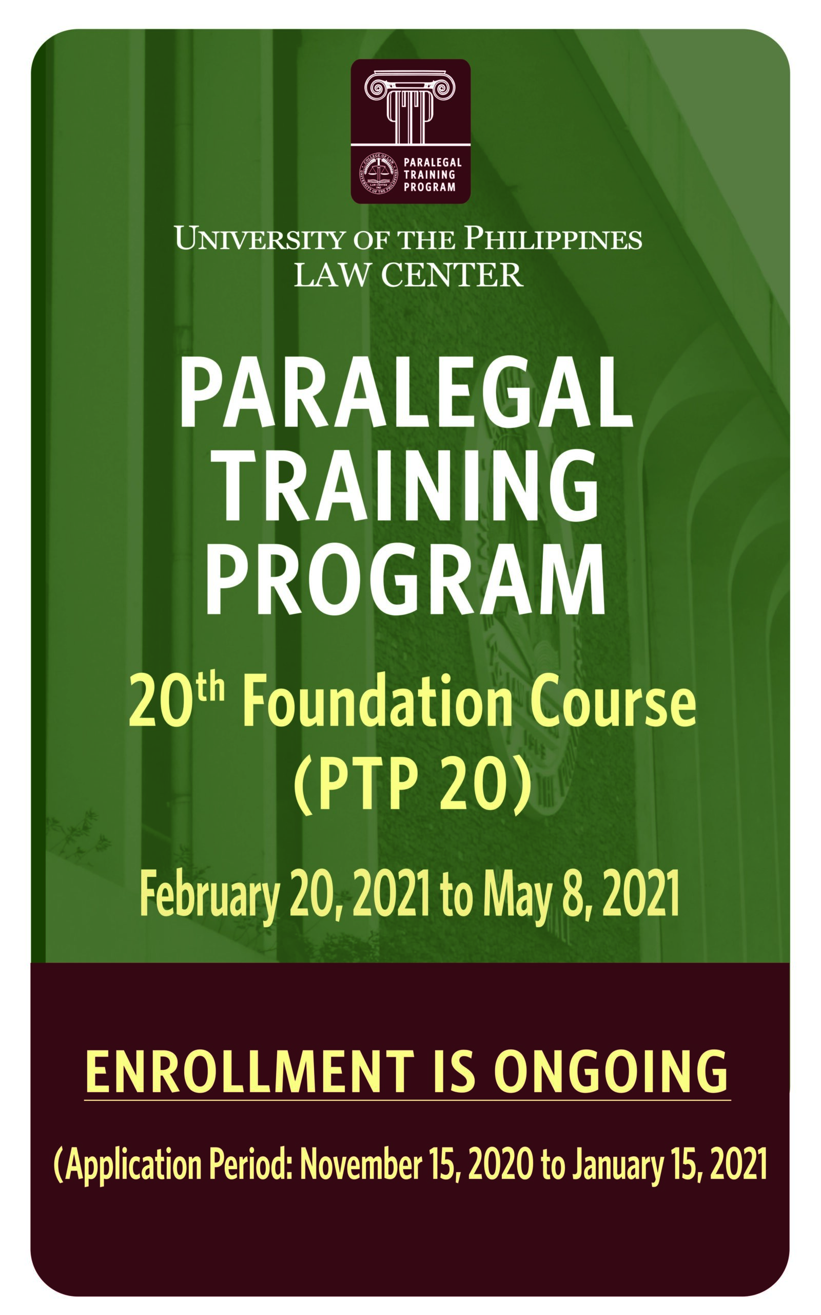 20th Foundation Course of the Paralegal Training Program Application ...