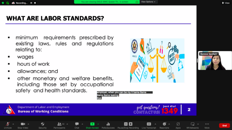 WEP first training series on labor standards — UP College of Law