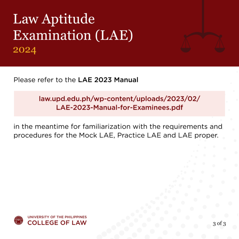 Law Aptitude Examination 2024 Announcement — UP College of Law